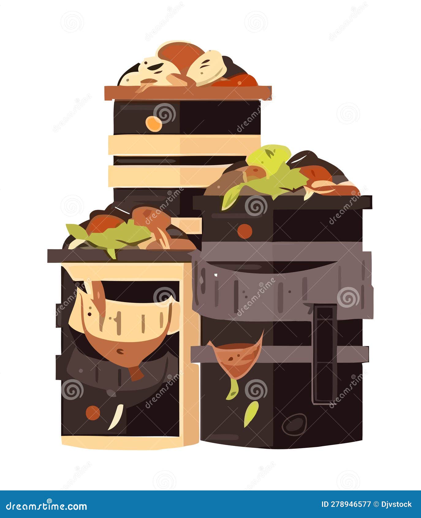 Containers Icon Set. It Included The Cargo, Forklift, Warehouse ...