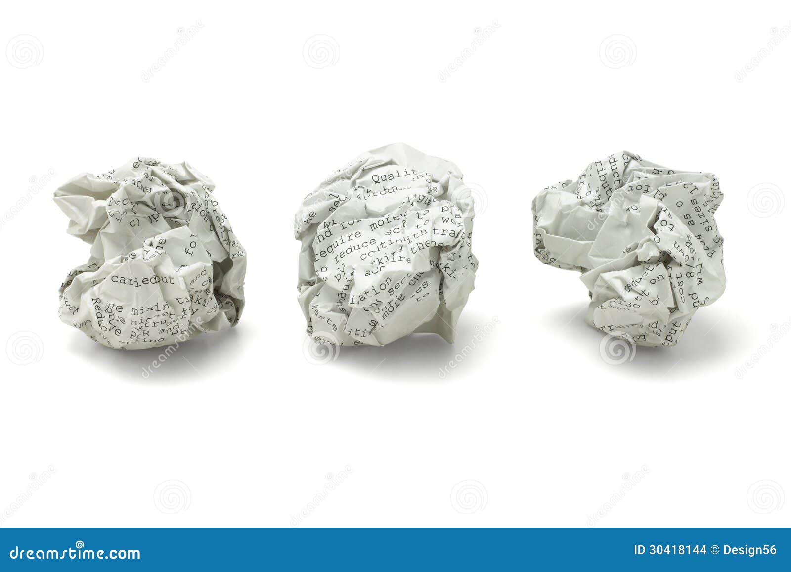 Waste Paper Balls stock photo. Image of wrinkle, wastepaper - 30418144