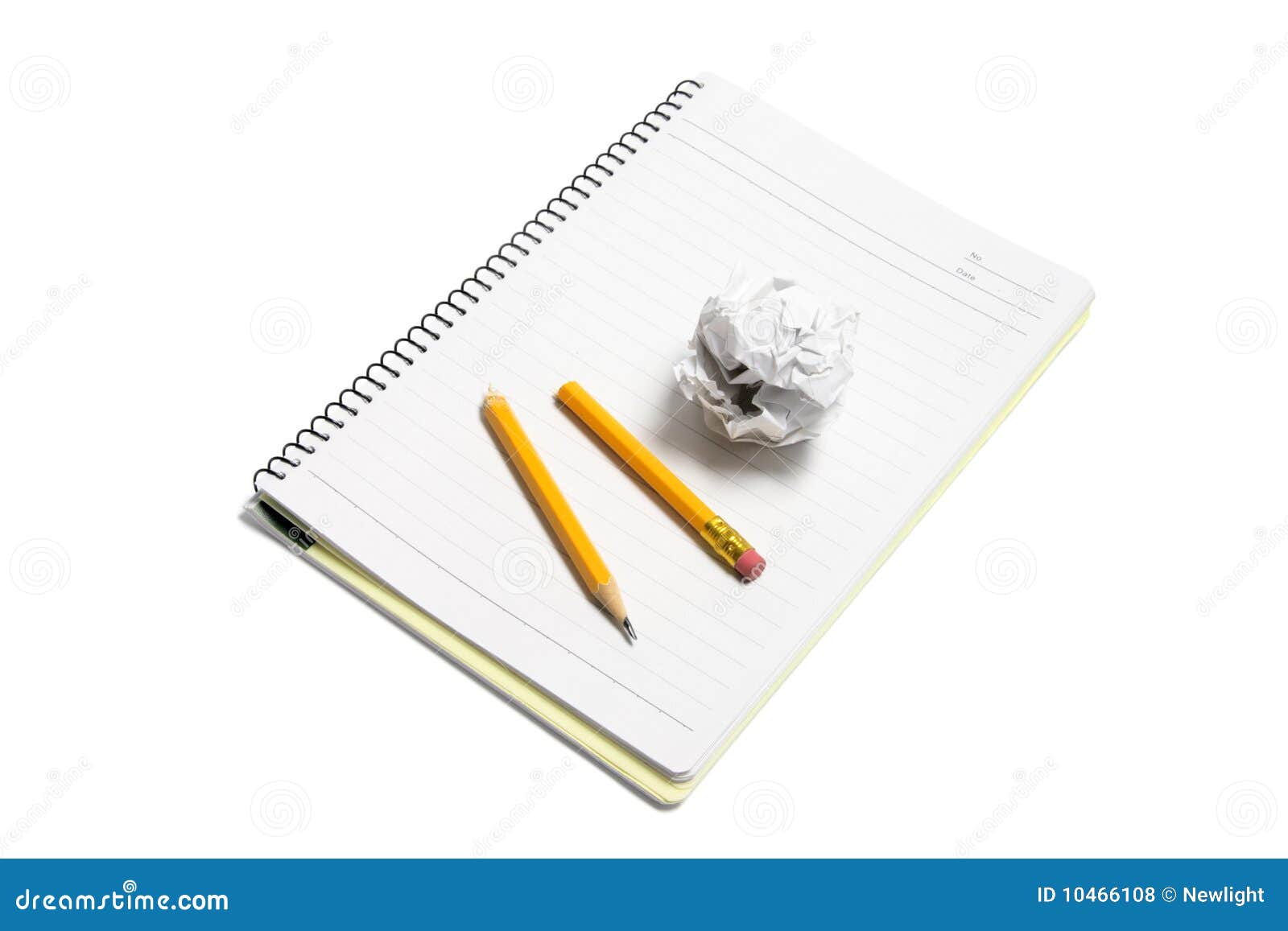 Waste Paper and Broken Pencil on Note Pad Stock Photo - Image of studio ...