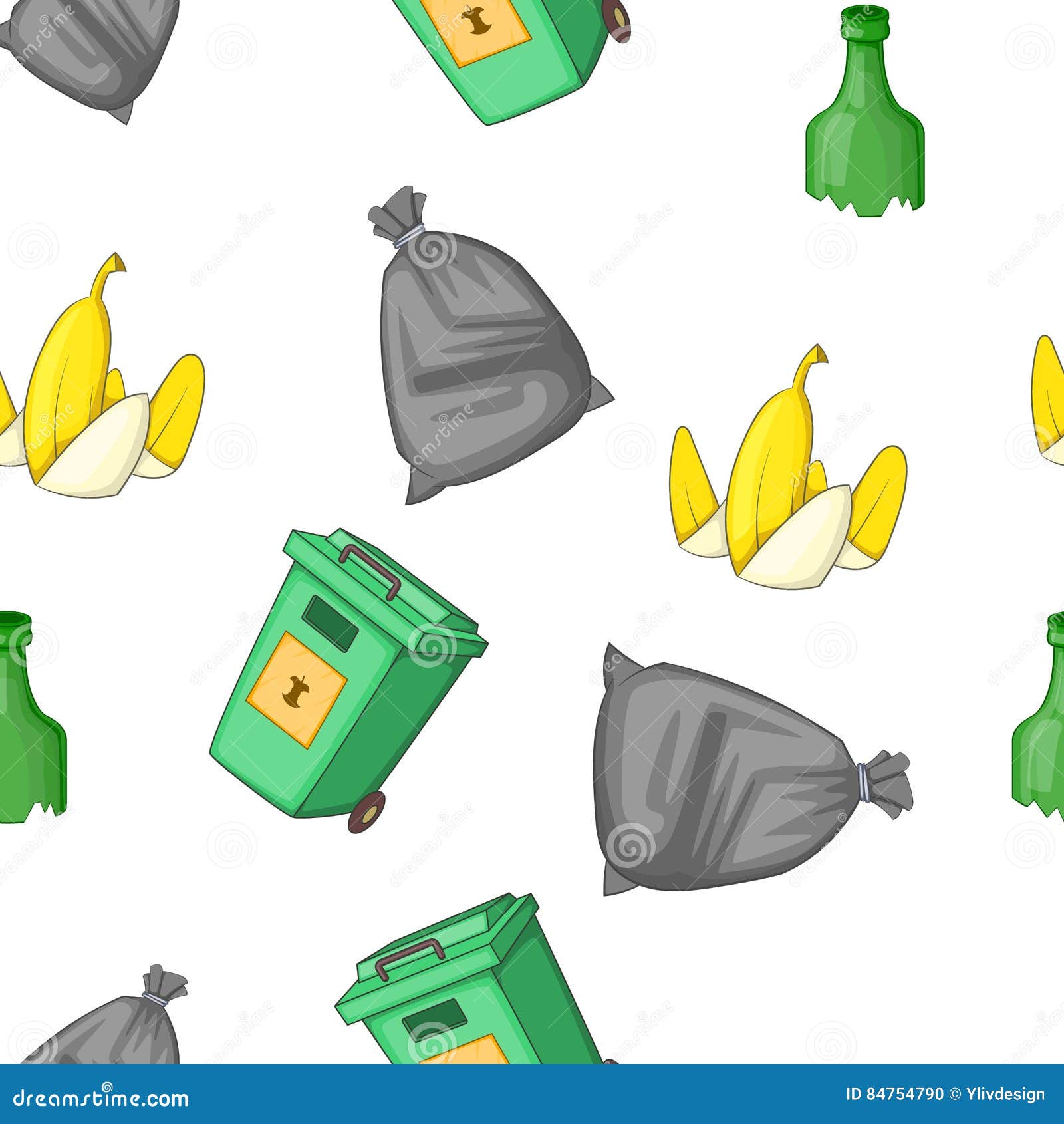 Waste Pattern, Cartoon Style Stock Vector - Illustration of decoration ...