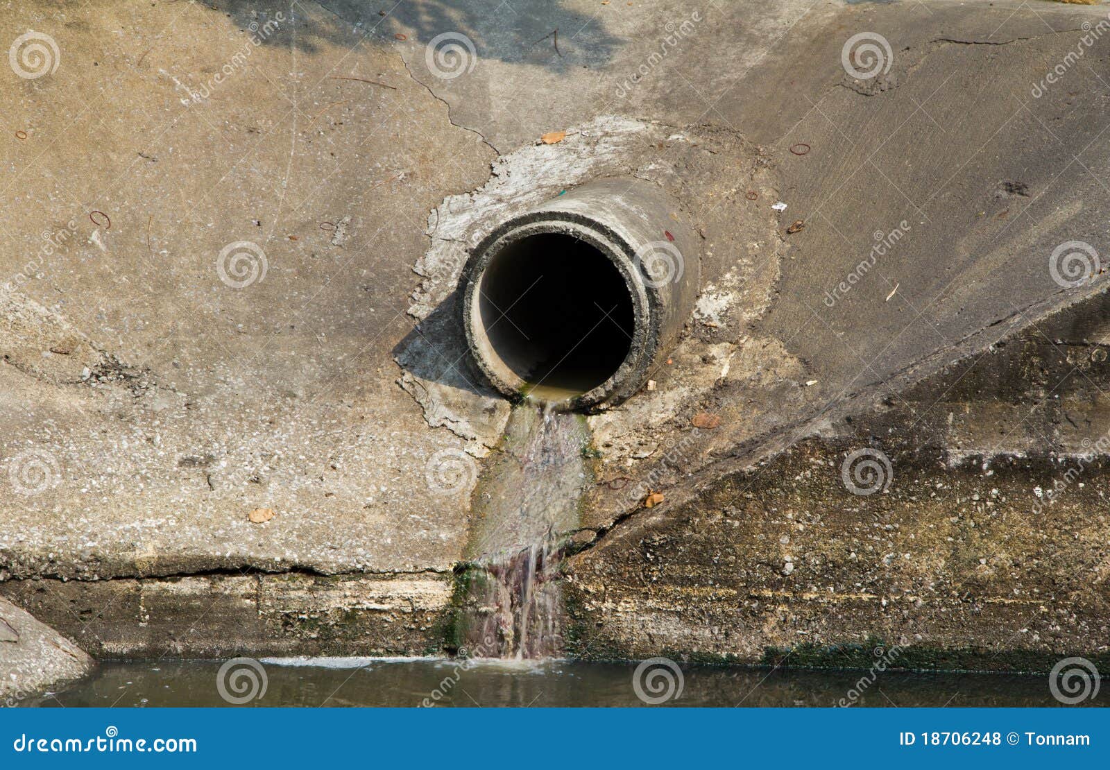 Waste Pipe or Drainage Polluting Environment. Stock Photo - Image of ...