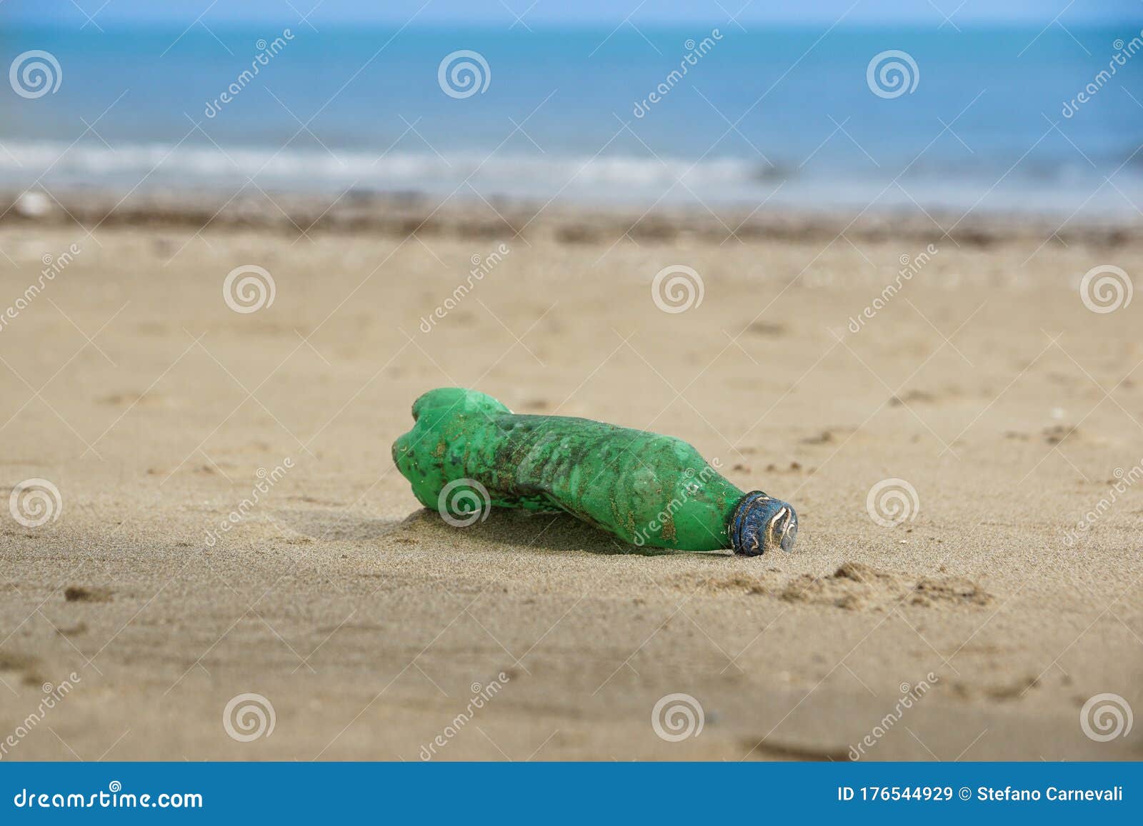 Waste Plastic Bottle on Sand. Garbage on the Beach Stock Image - Image ...