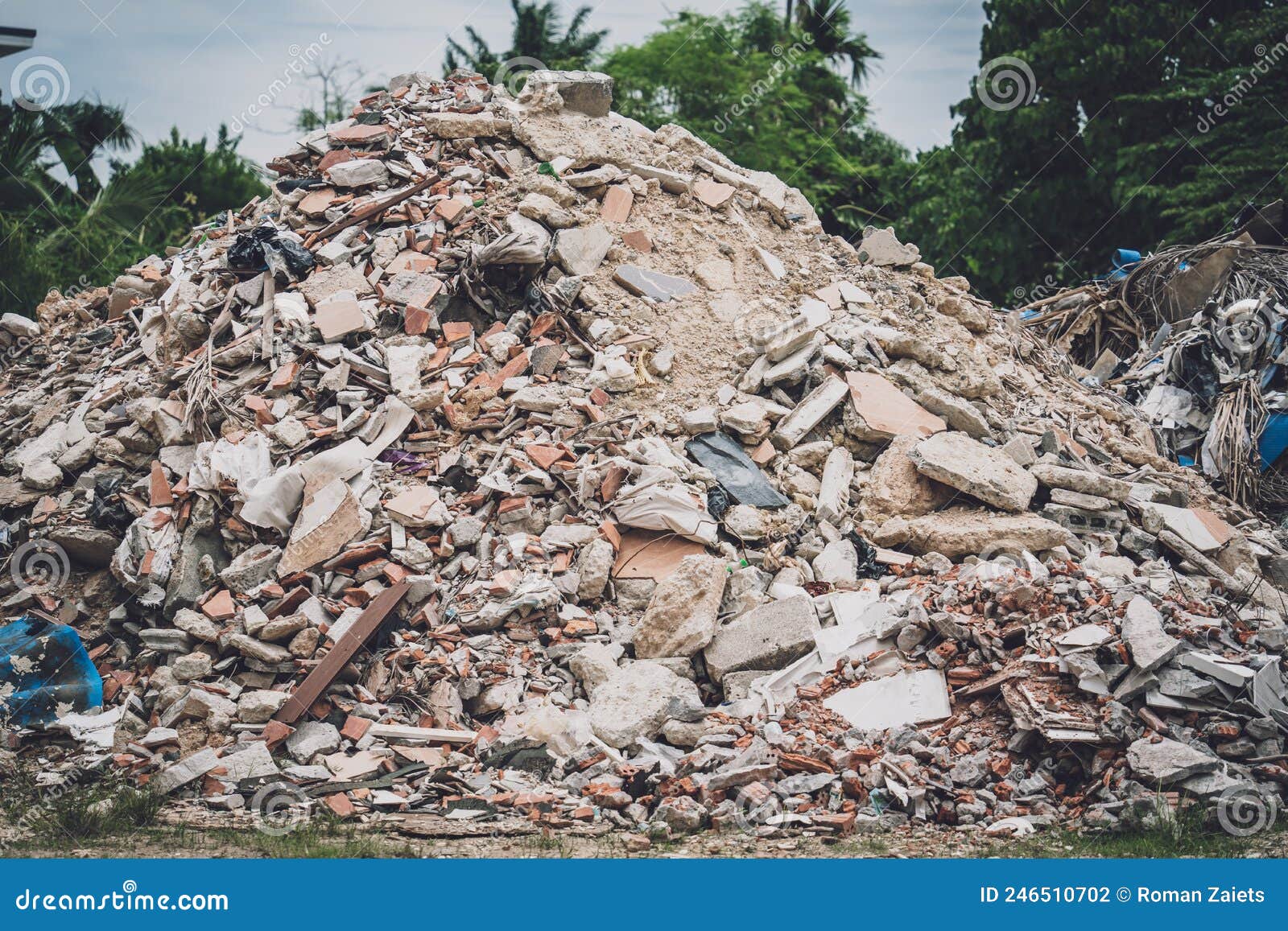 Waste Plastic Bottles and Other Types of Waste at the Ground Stock ...