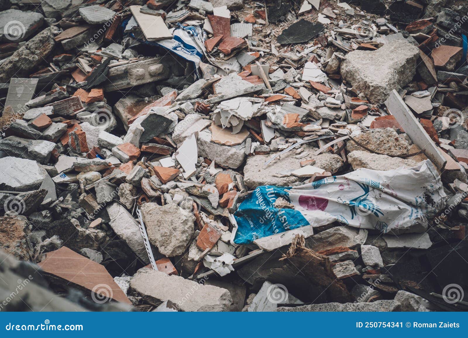 Waste Plastic Bottles and Other Types of Waste at the Ground Stock ...