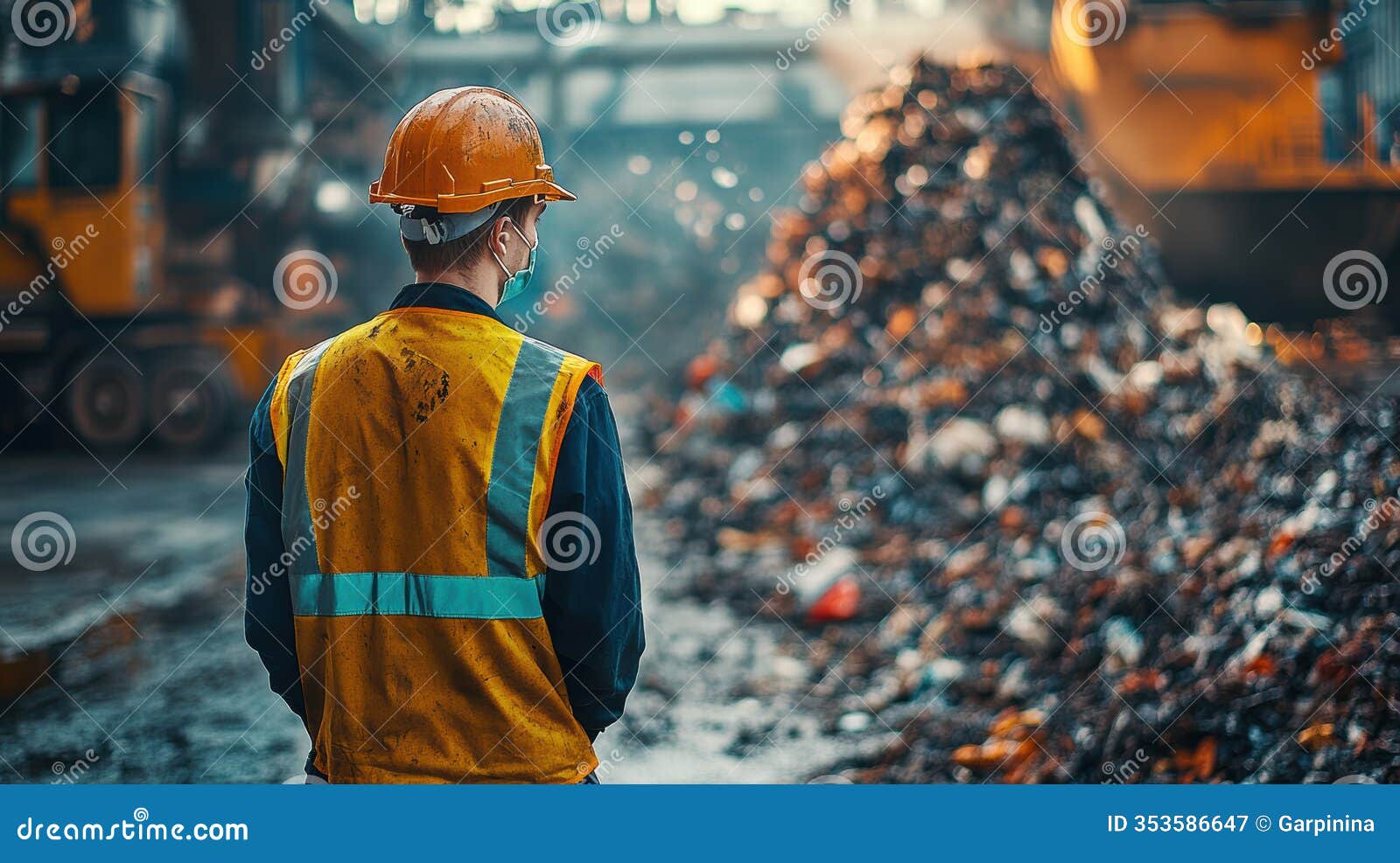 Waste Management Supervisor Monitoring Trash Processing in Recycling ...