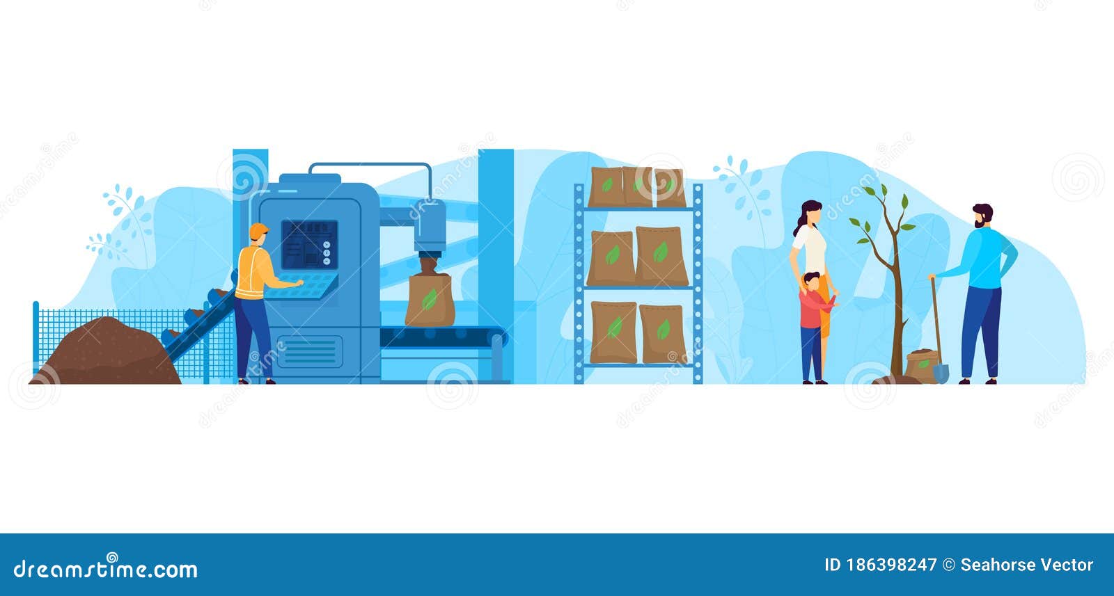 Waste Processing Factory Vector Illustration, Cartoon Flat Worker ...