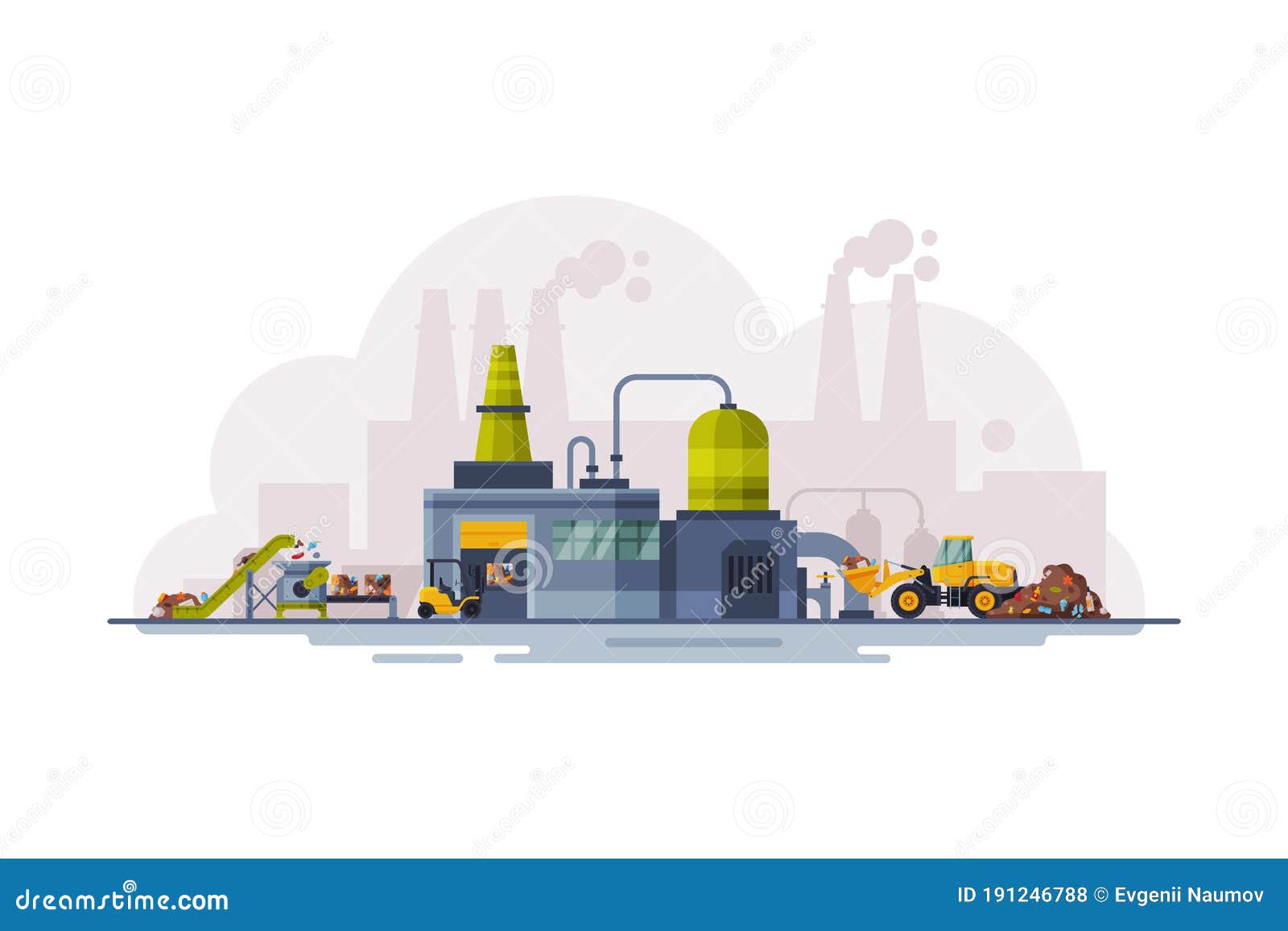 Separation Recycling Bins. Waste Segregation Management Concept. Vector ...