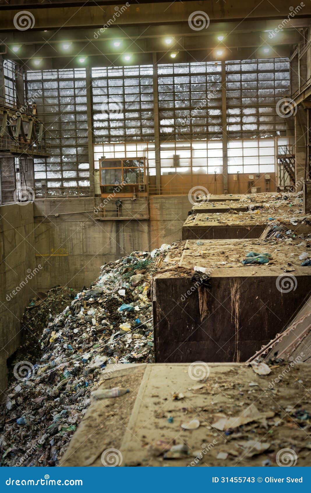 Waste Processing Plant Interior Stock Image - Image of litter, building ...