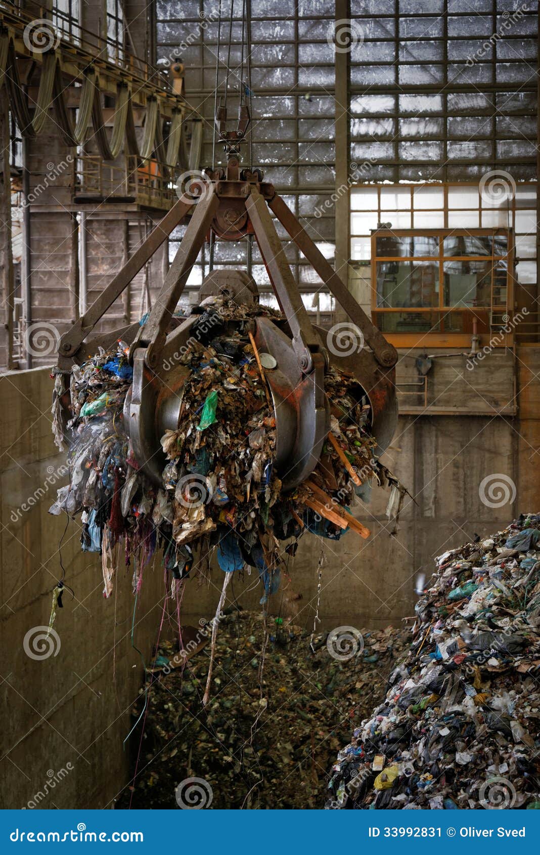 Waste Processing Plant Interior Stock Image - Image of junkyard ...