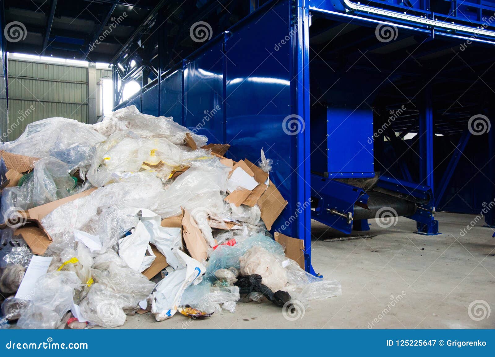 Waste recycling factory stock image. Image of production - 125225647