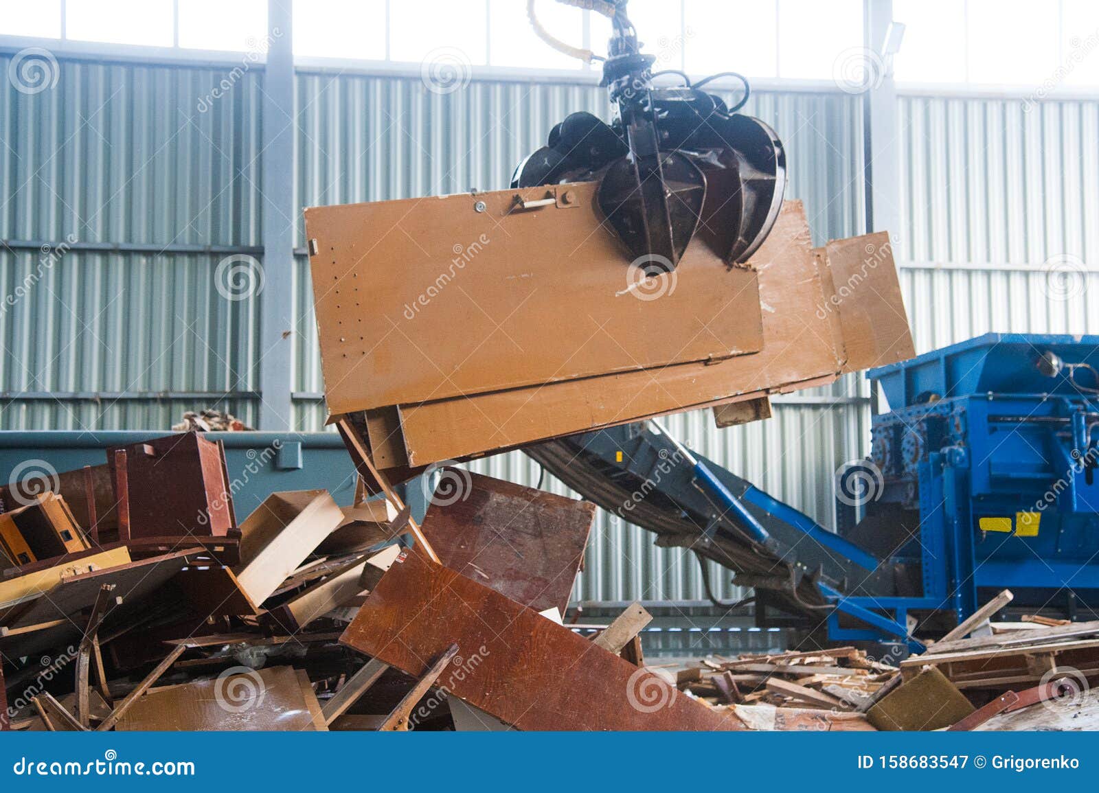 Waste recycling factory stock image. Image of plant - 158683547