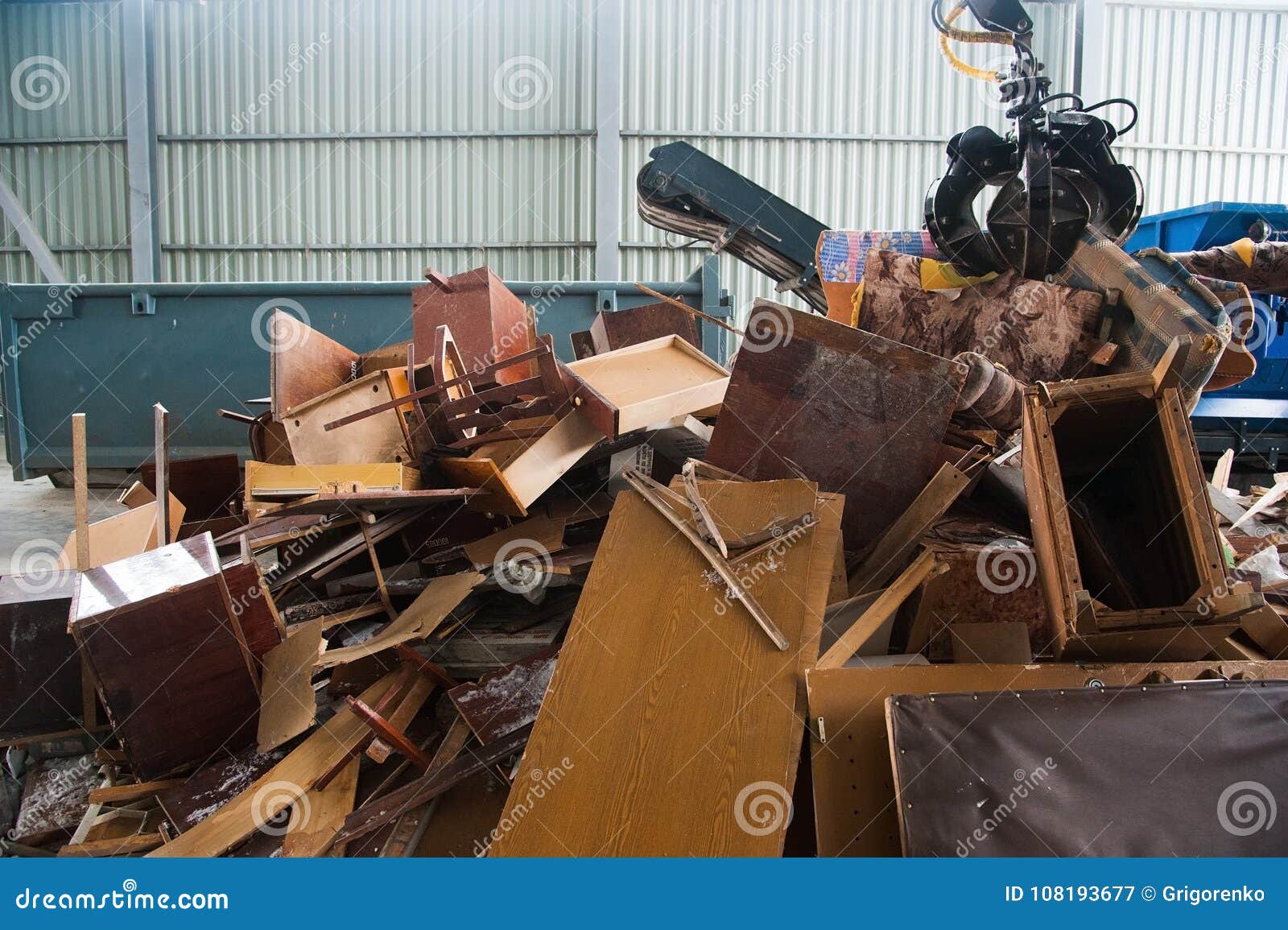 Waste recycling factory stock image. Image of industrial - 108193677