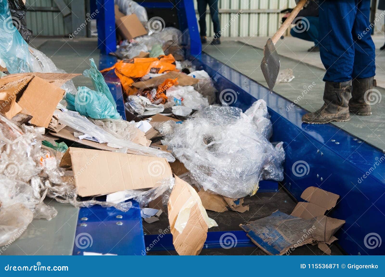 Waste recycling factory stock image. Image of cans, garbage - 115536871