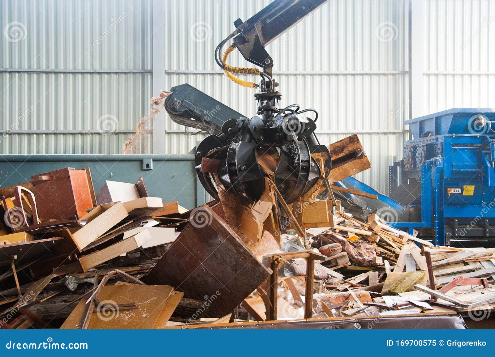 Waste recycling factory stock image. Image of manufacturing - 169700575