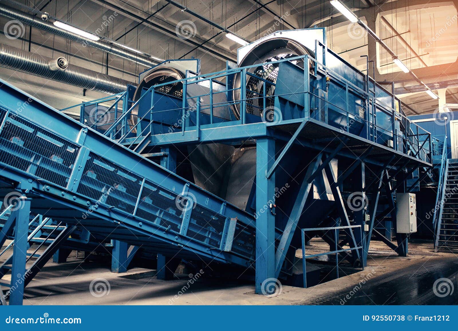 Waste Processing Plant. Technological Process. Recycling and Storage of ...
