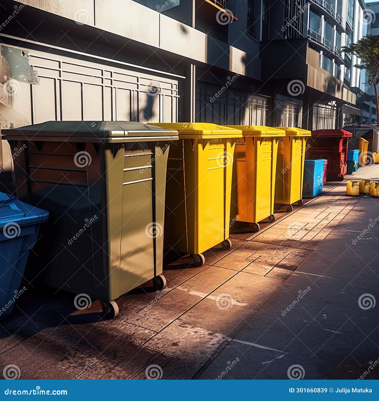 Waste Processing: Special Containers for Dividing Garbage and Place for ...