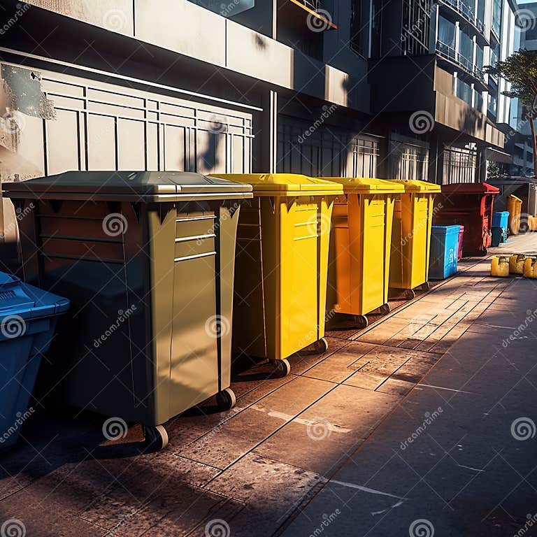 Waste Processing: Special Containers for Dividing Garbage and Place for ...