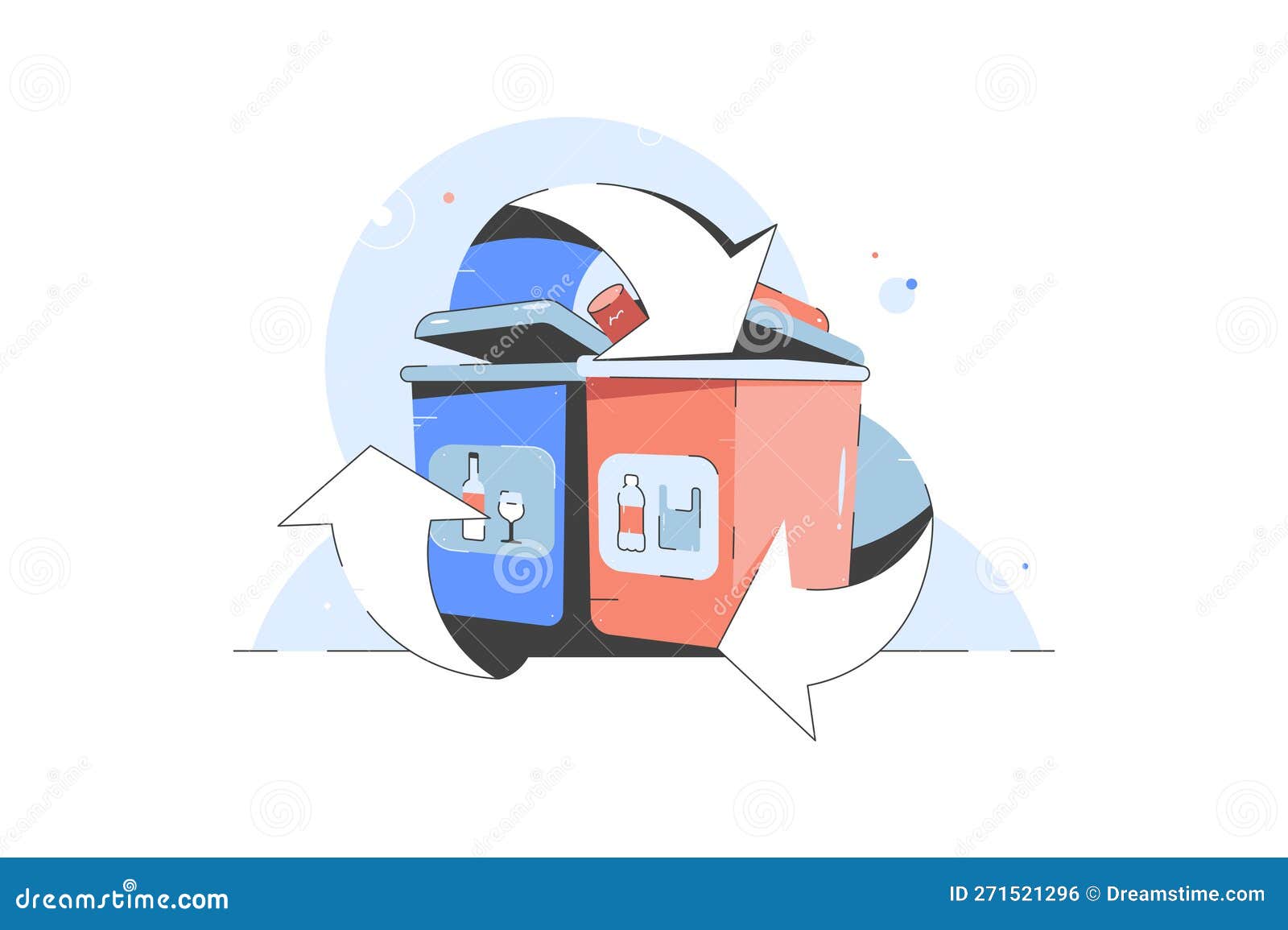 Garbage Collection and Sorting. Recycling Symbol. Ecology and Nature ...