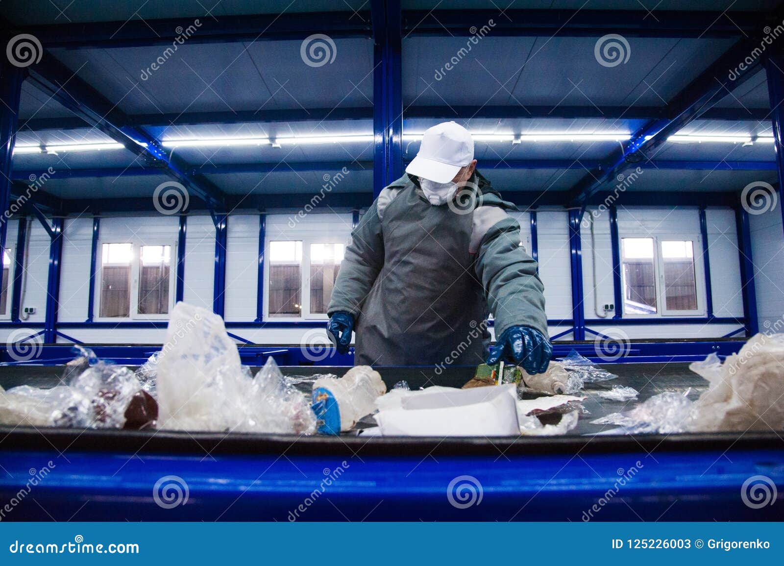 Waste recycling factory stock image. Image of processing - 125226003