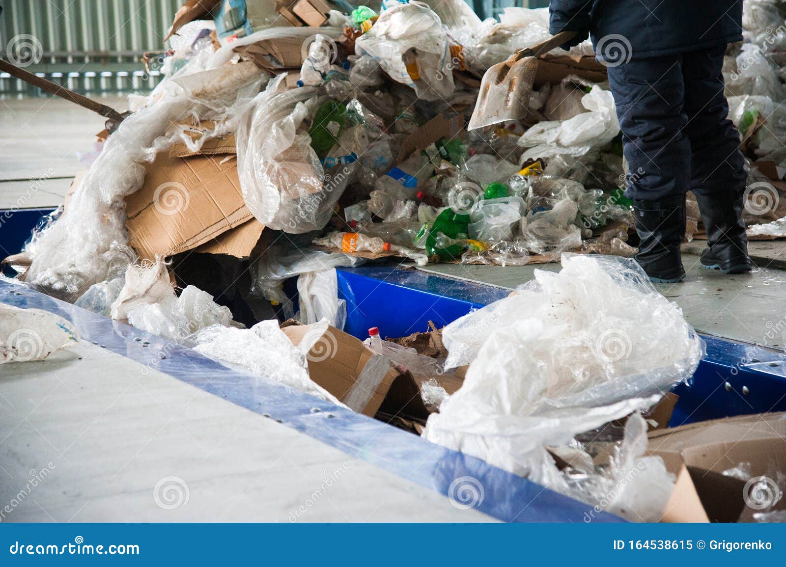 Waste recycling factory stock image. Image of production - 164538615
