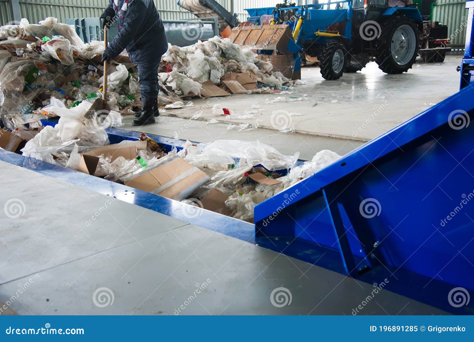 Waste recycling factory stock image. Image of disposal - 196891285
