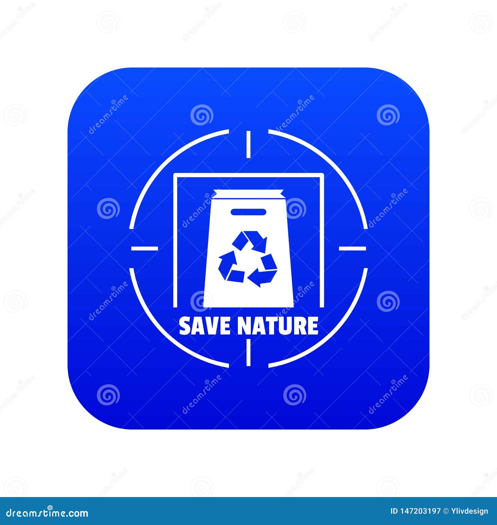 Waste Recycling Icon Blue Vector Stock Vector - Illustration of garbage ...