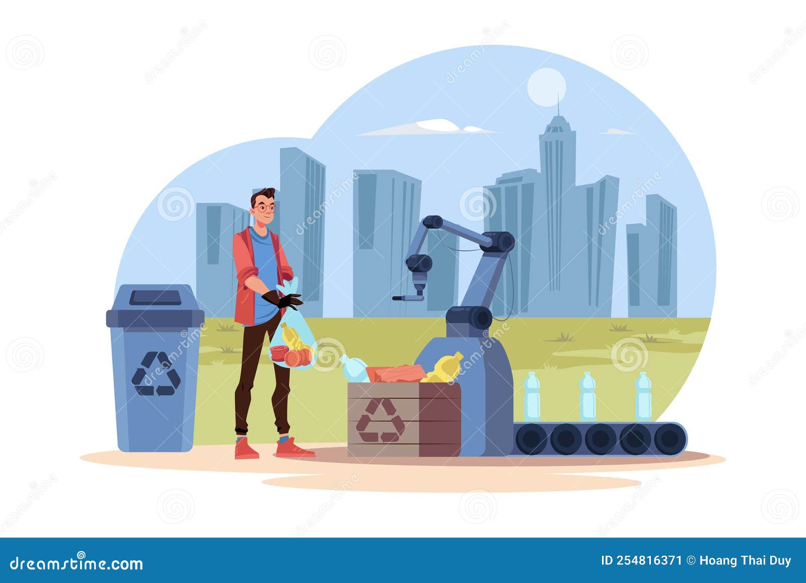 Waste Recycling Illustration Concept on White Background Stock Vector ...