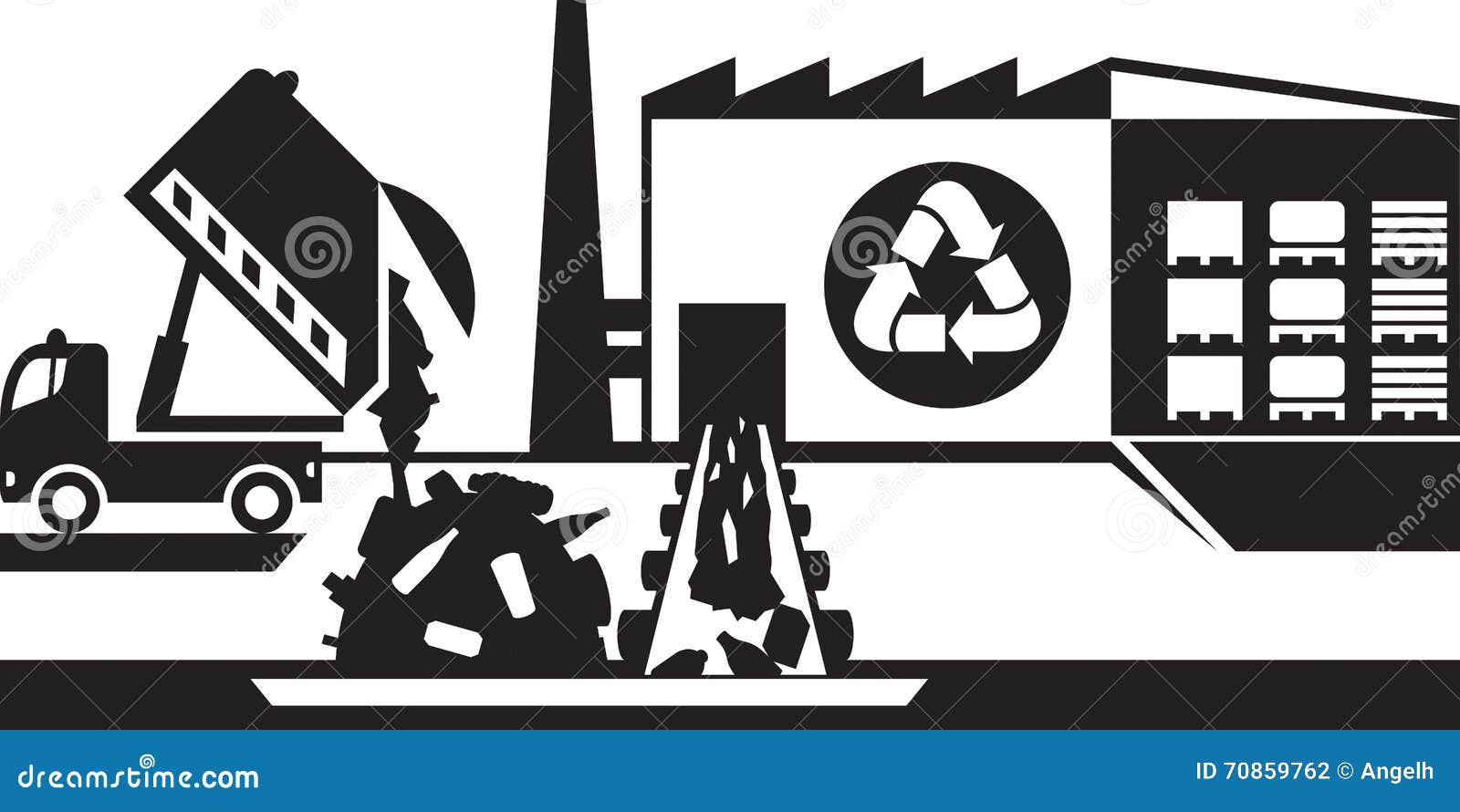 Recycling Plant Isometric Poster Cartoon Vector | CartoonDealer.com ...