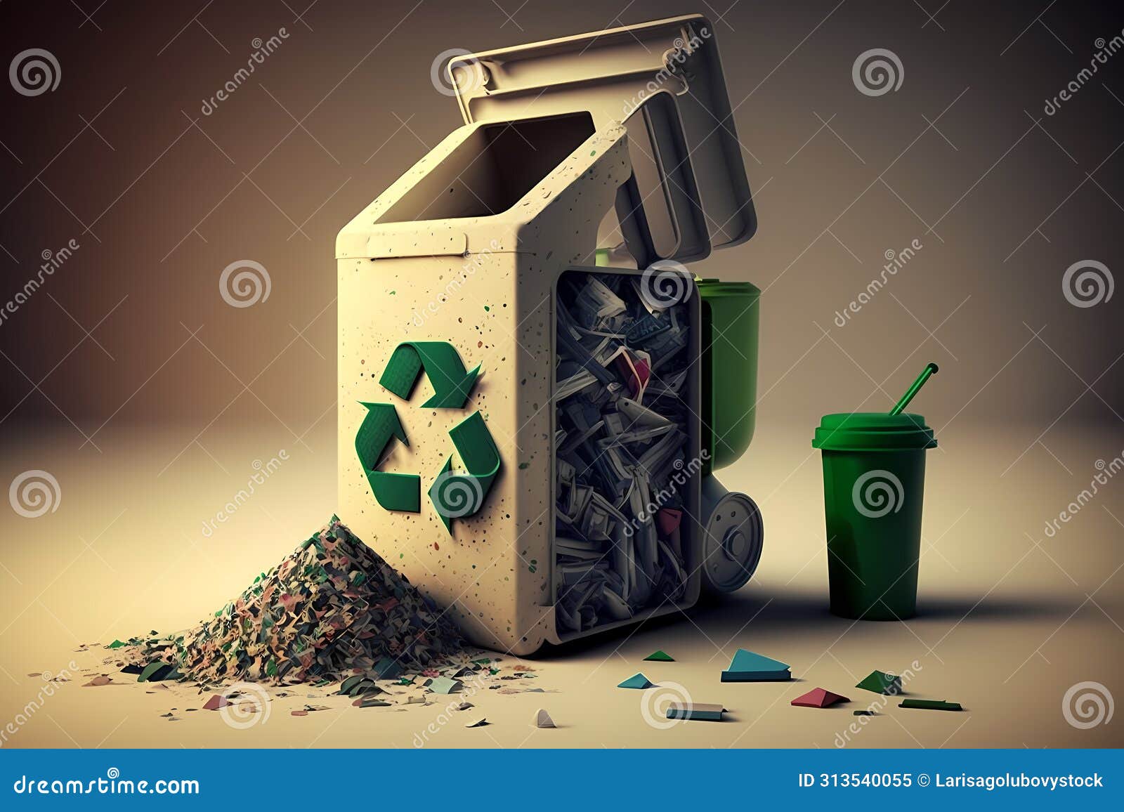Waste Recycling Reusable Plastic Garbage Trash Bin Stock Image - Image ...