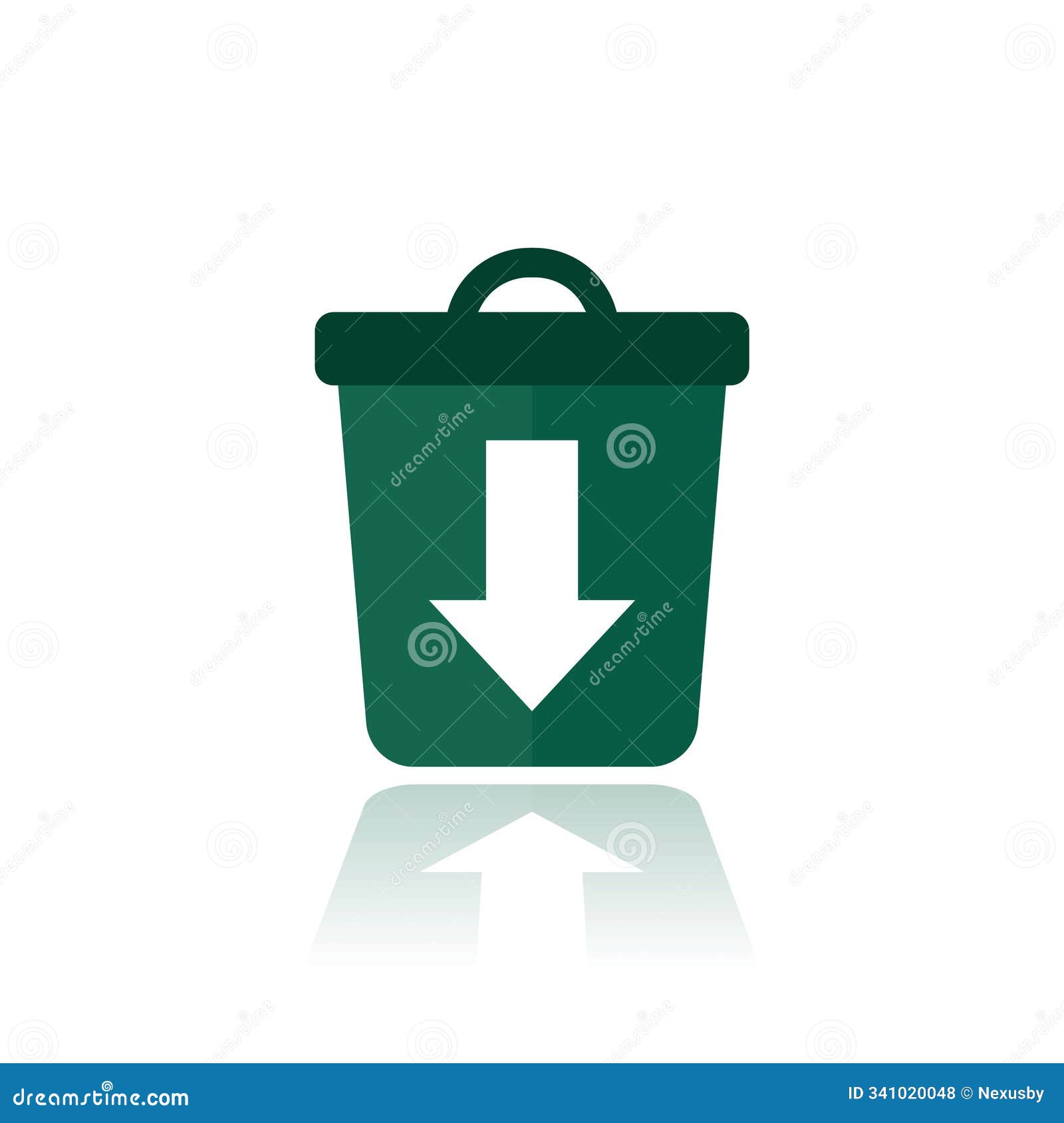 Waste Reduction Icon with Green Trash Bin Stock Illustration ...