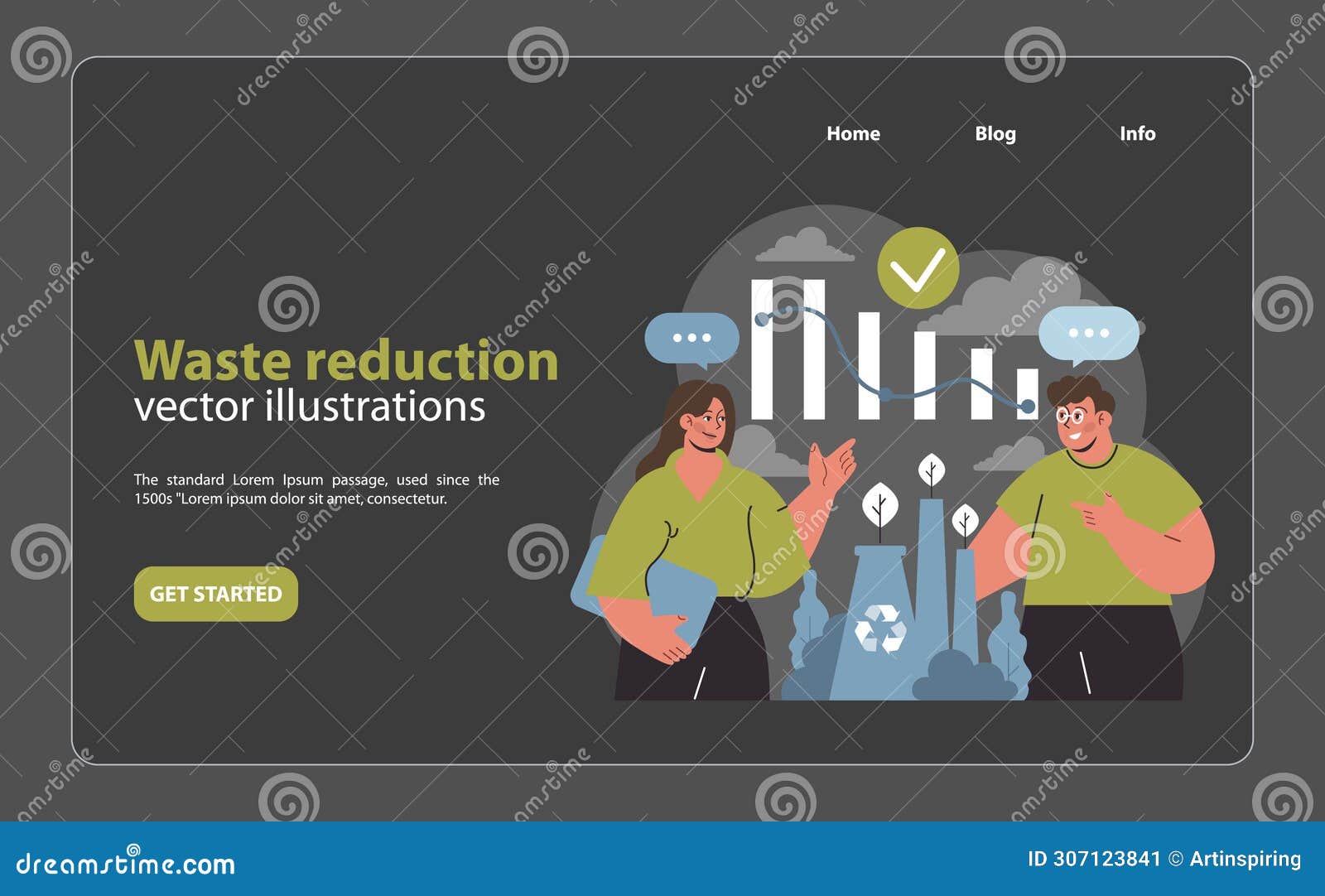 Waste Reduction Strategy Visual. Professionals Analyzing and ...