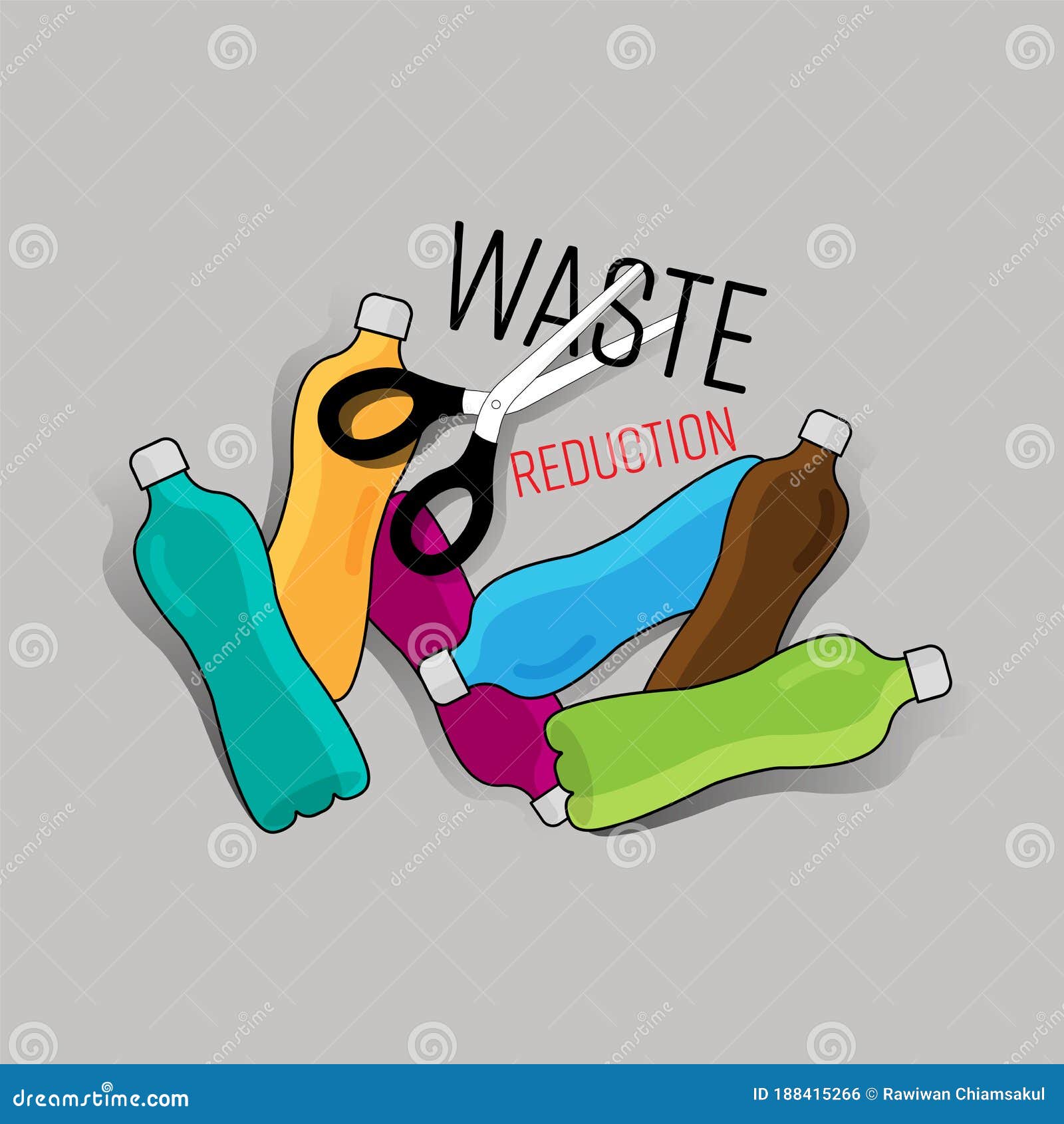 Plastic Waste Reduction stock vector. Illustration of quantity - 188415266
