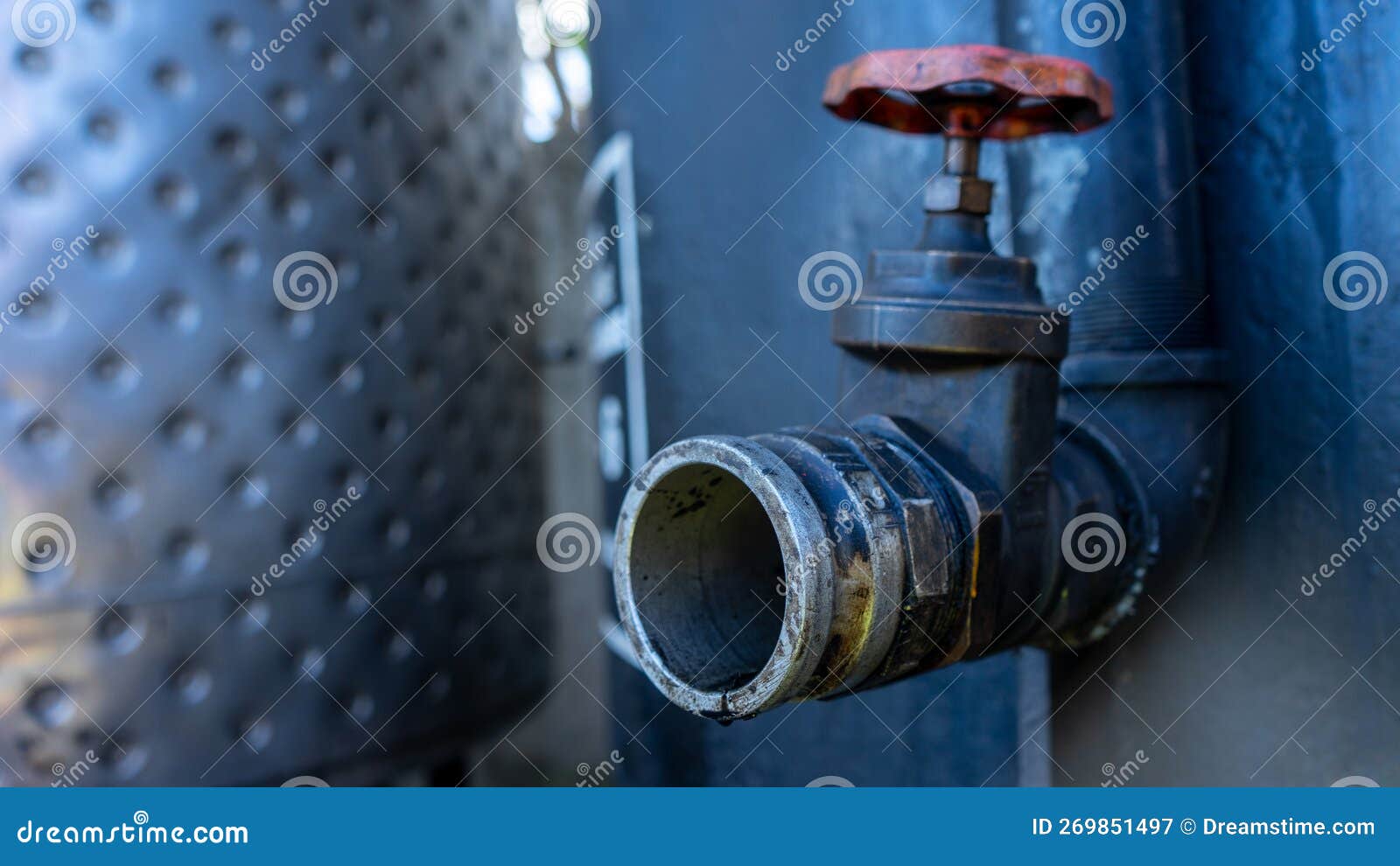 Waste Release Pipe at an Oil Recycling Plant Stock Image - Image of ...