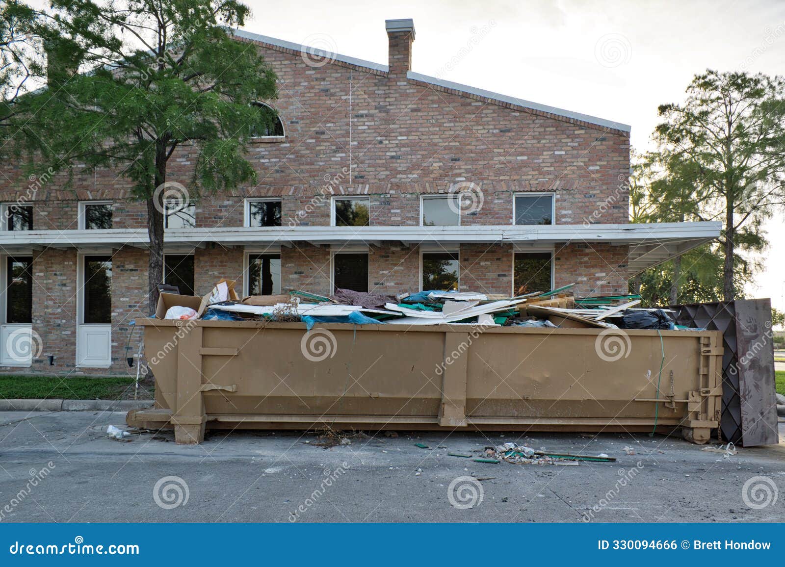 Waste Roll Off Container Skip Dumpster Trash Building. Stock Photo ...