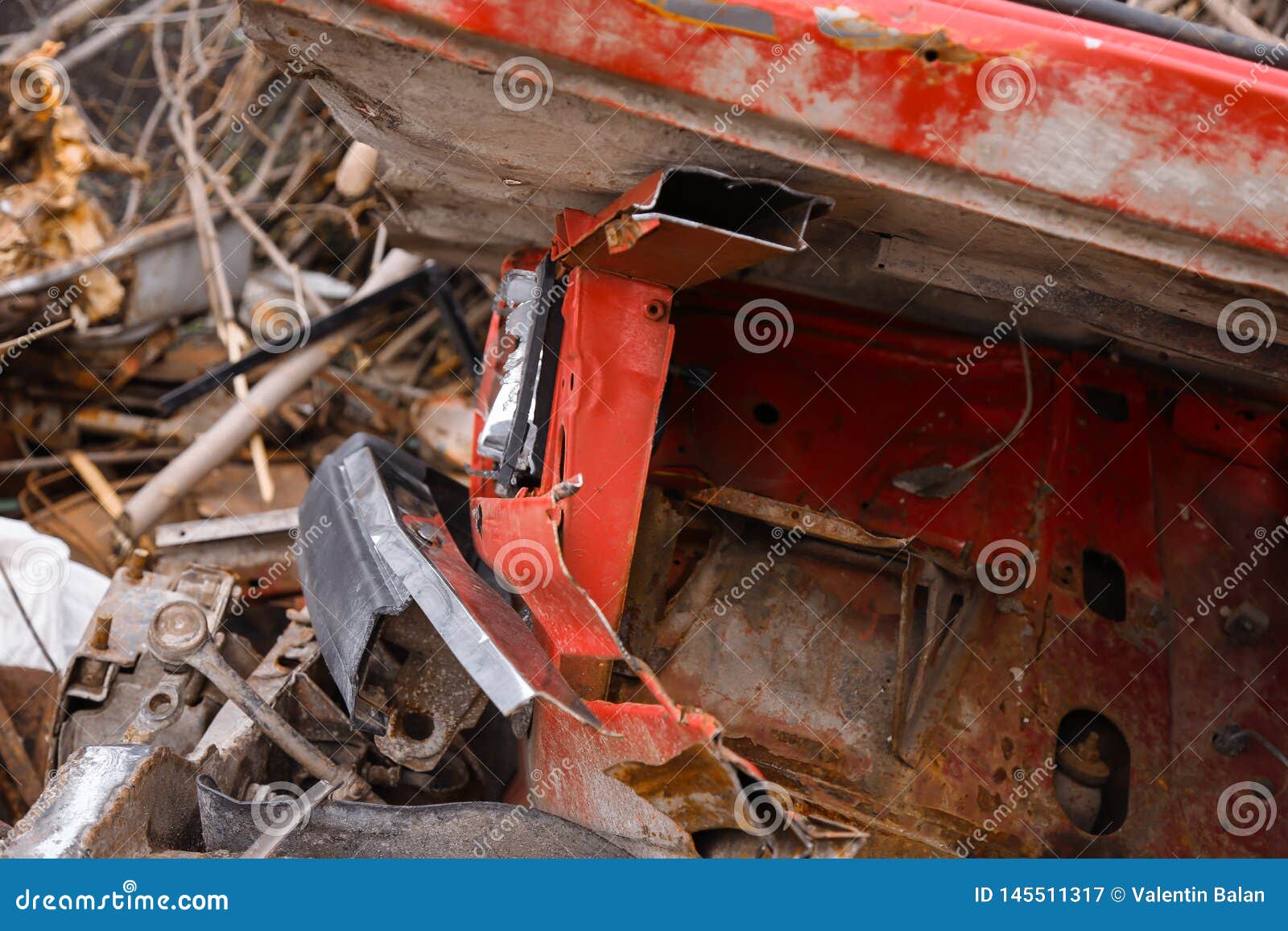 Waste and Scrap of Car Parts. Stock Image - Image of abandoned ...