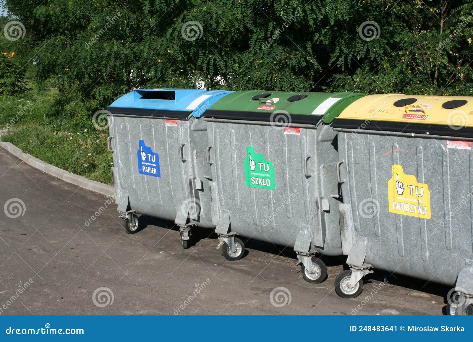 Waste Segregation Dumpsters Stock Image - Image of categories, language ...