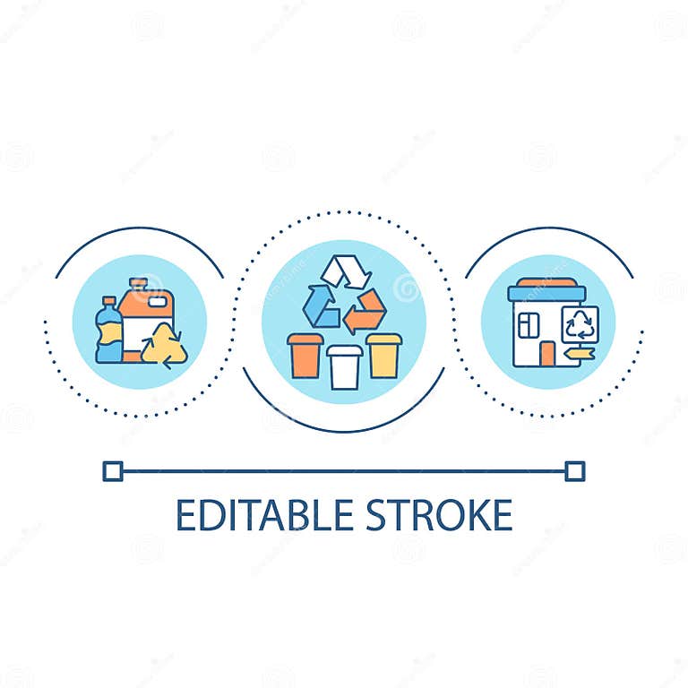 Waste Segregation Loop Concept Icon Stock Vector - Illustration of ...