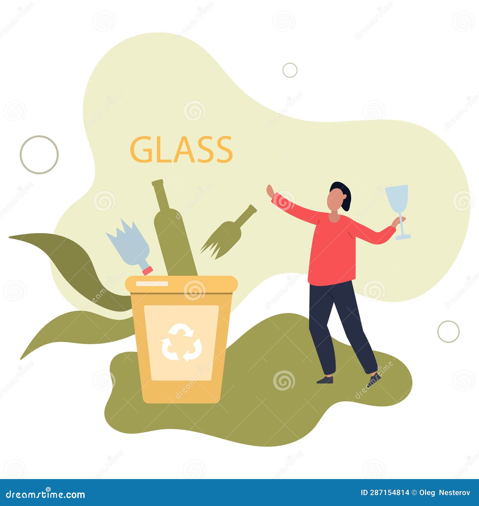 Waste Segregation. Sorting Garbage by Material and Type in Colored ...