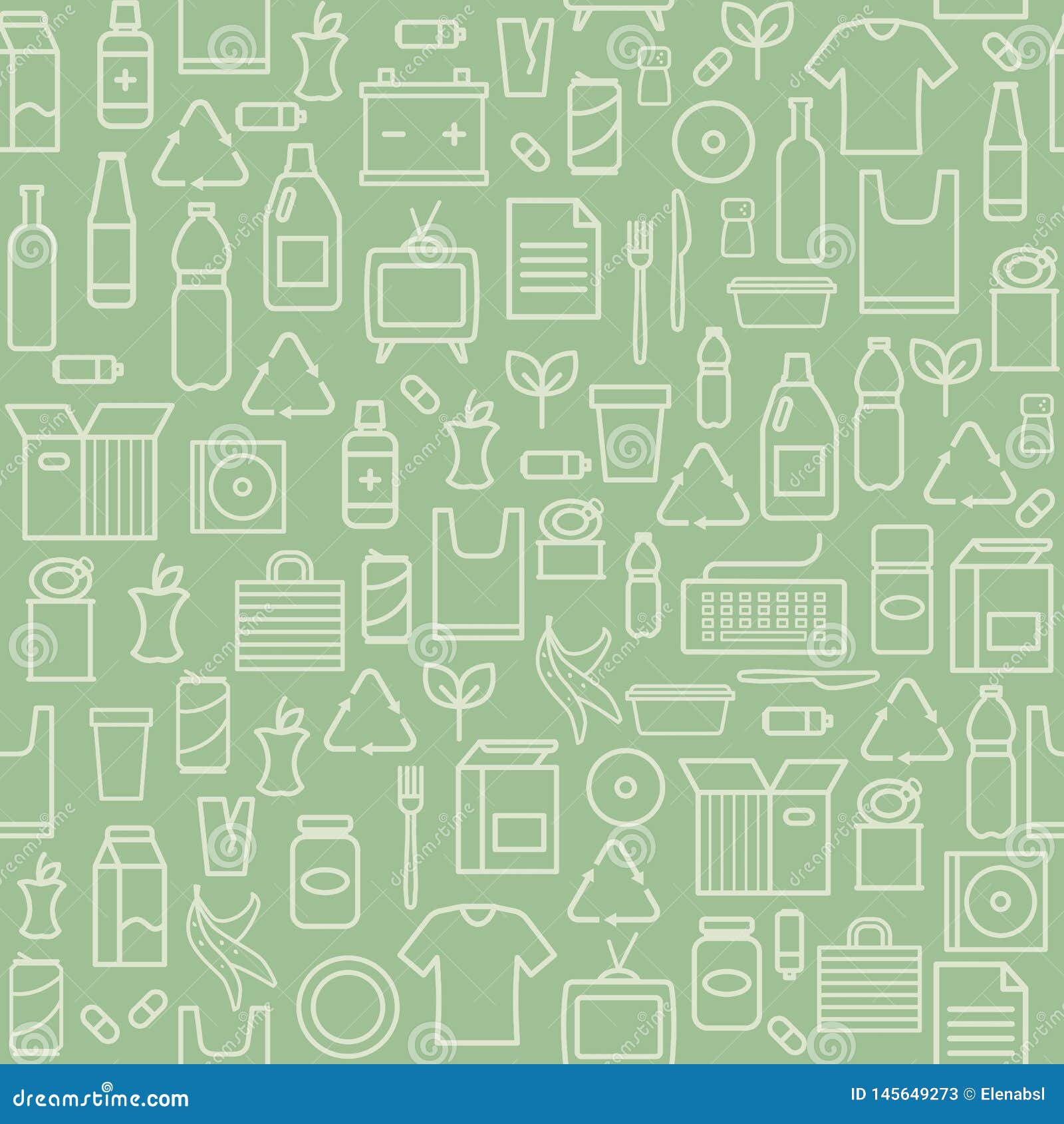 Waste Separate Collection and Recycling Pattern Stock Vector ...