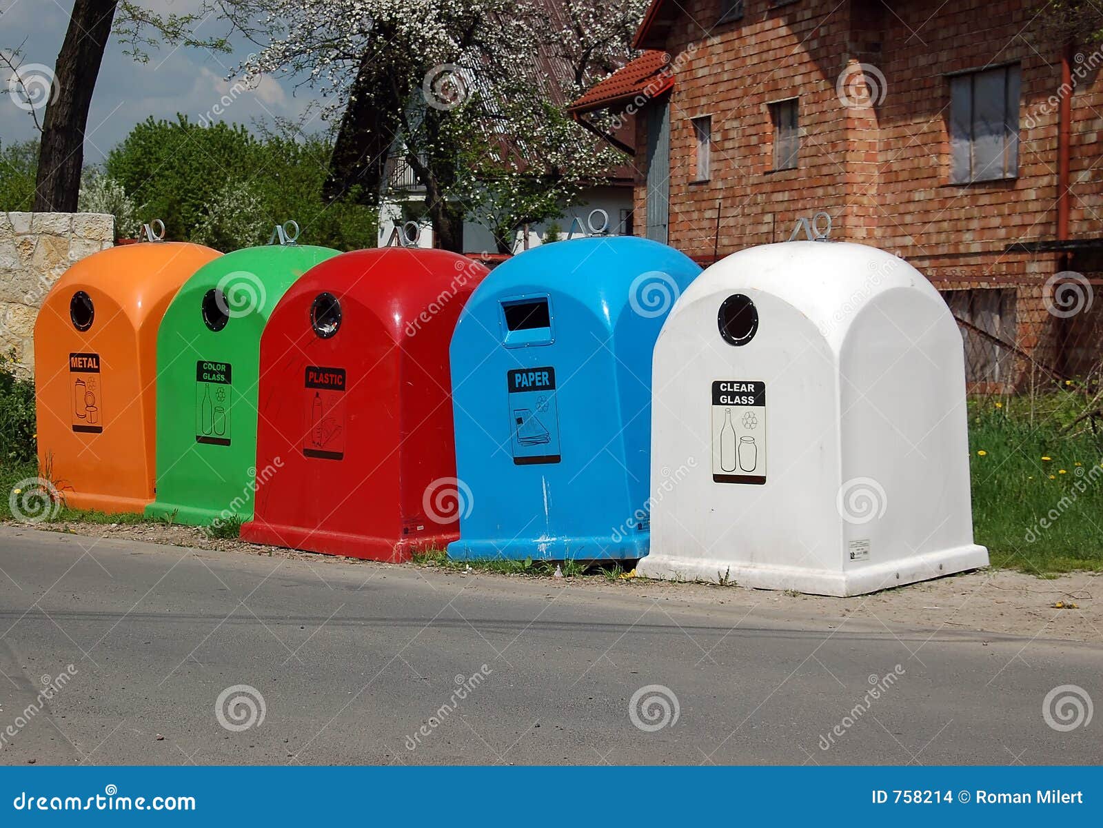 Waste Separation Containers Stock Photo - Image of junk, container: 758214