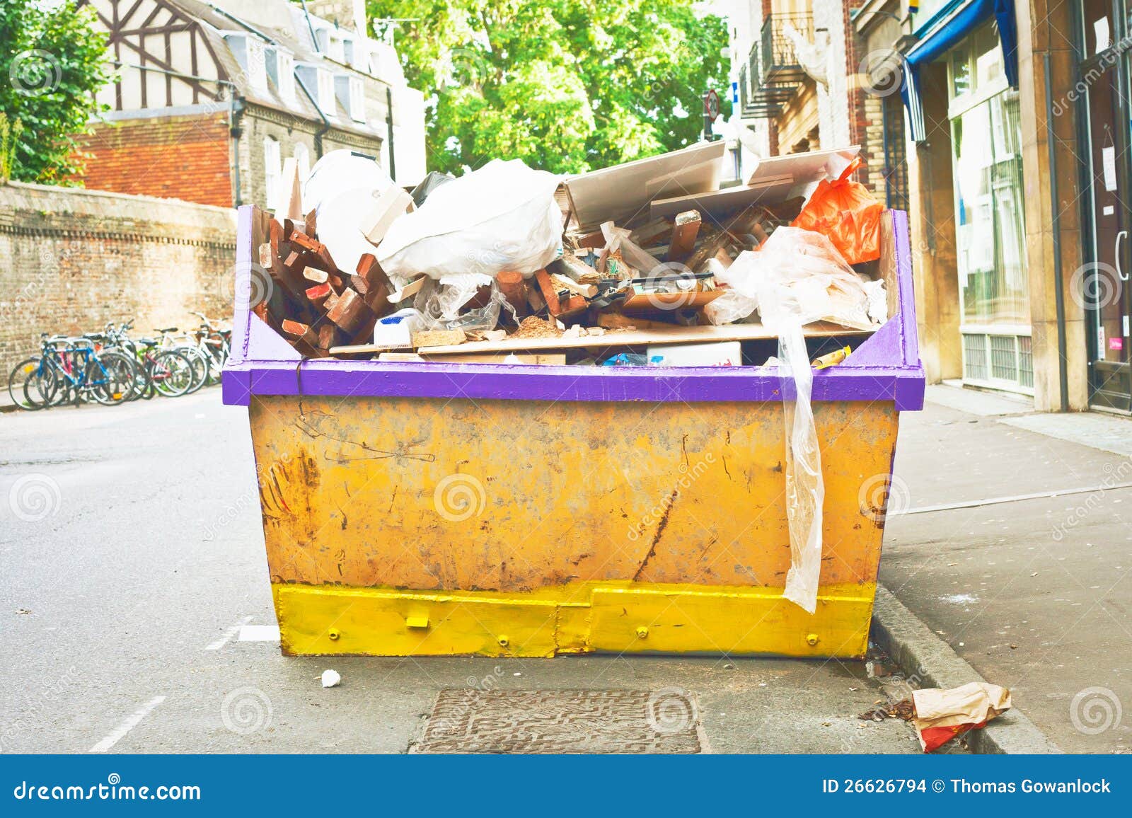 Waste Skip Full Of Builders Rubbish Stock Photo | CartoonDealer.com ...