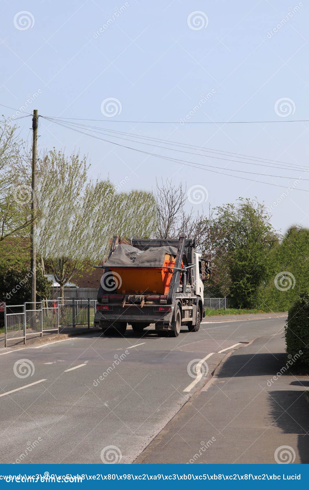 Waste skip on lorry editorial photography. Image of skip - 178746517