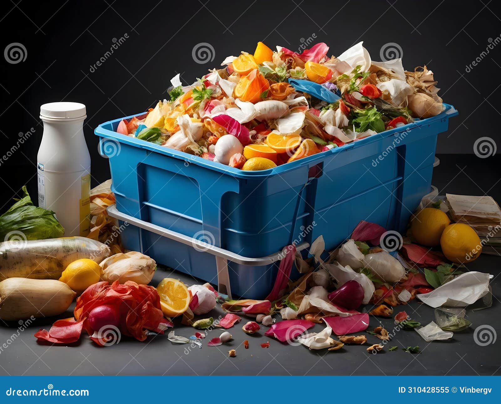 A Waste Sorting Area with a Pile of Food and Household Waste Stock ...
