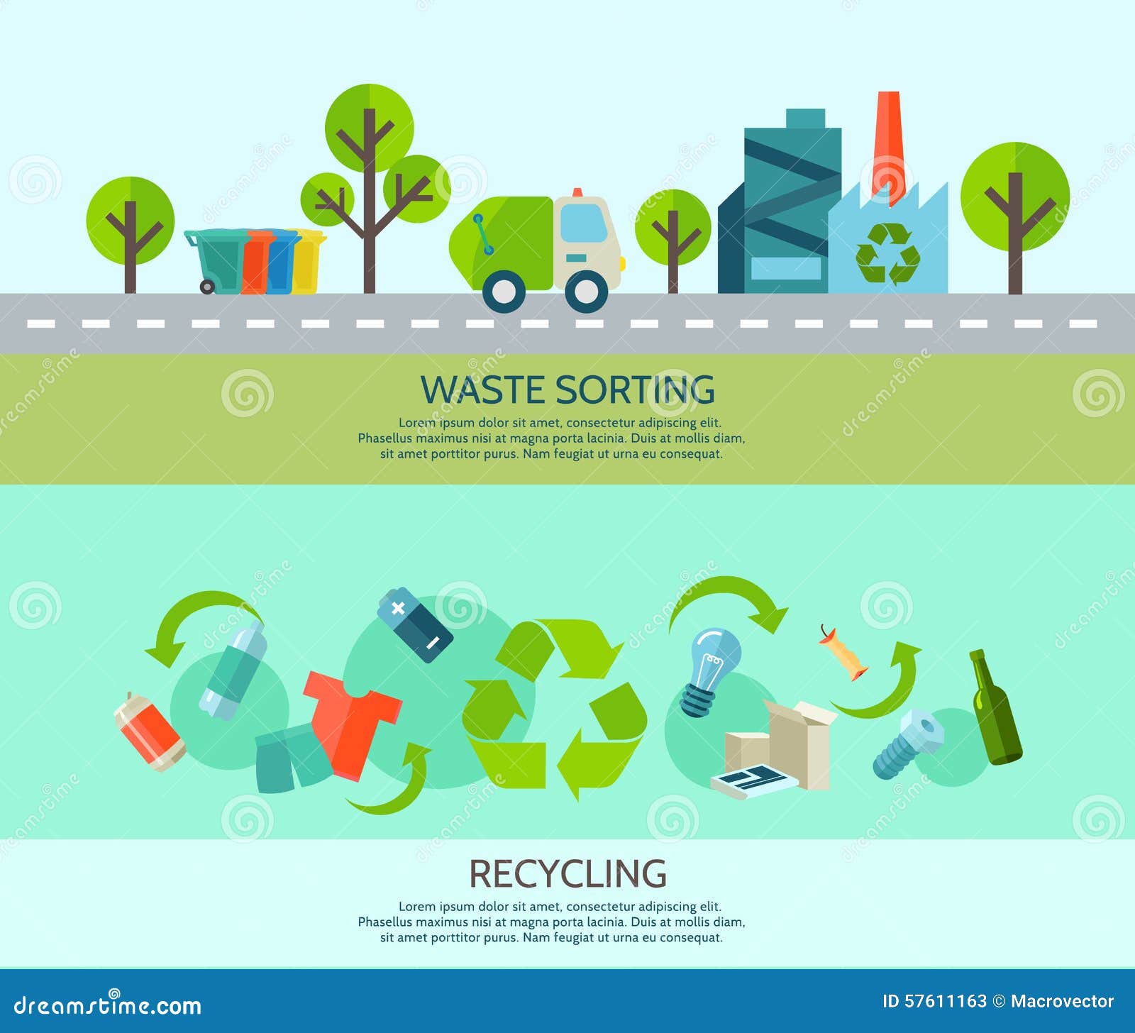 Waste Sorting Of Garbage Types Set Vector. | CartoonDealer.com #70571545 Waste Sorting Of Garbage Types Set Vector. | CartoonDealer.com #70571545