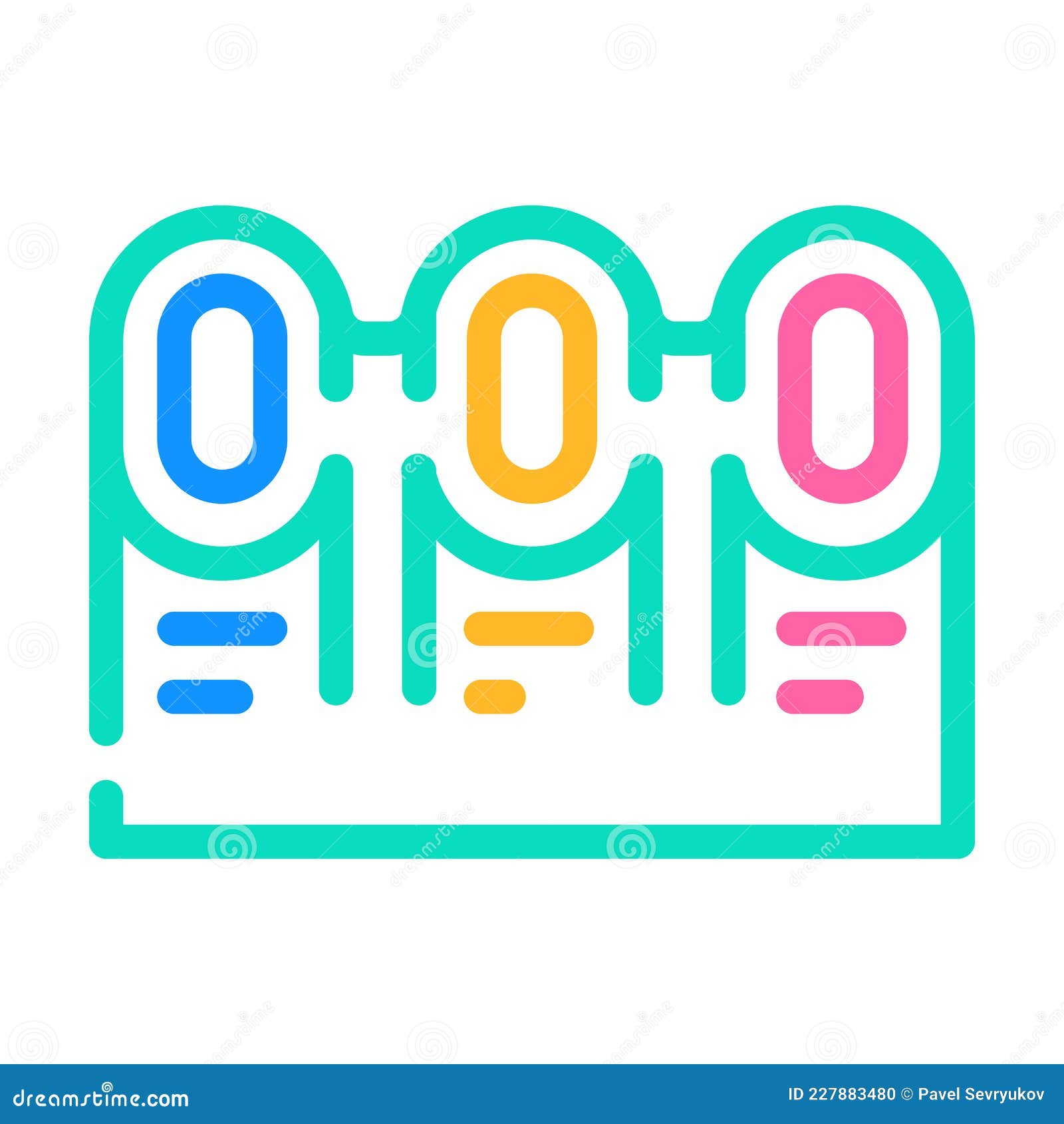 Waste Sorting Bins Color Icon Vector Illustration Stock Vector ...