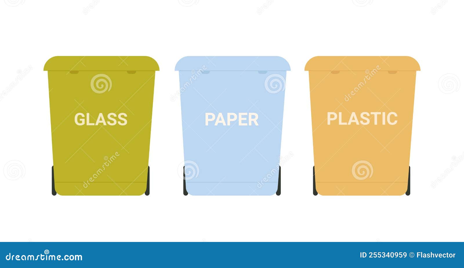 Waste sorting bins stock vector. Illustration of management - 255340959