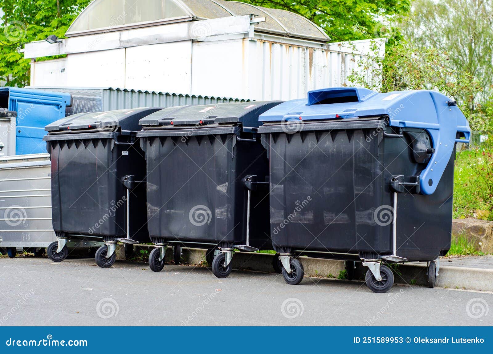 Waste Sorting Bins. Sorting Outdoor Dumpsters Stock Image - Image of ...