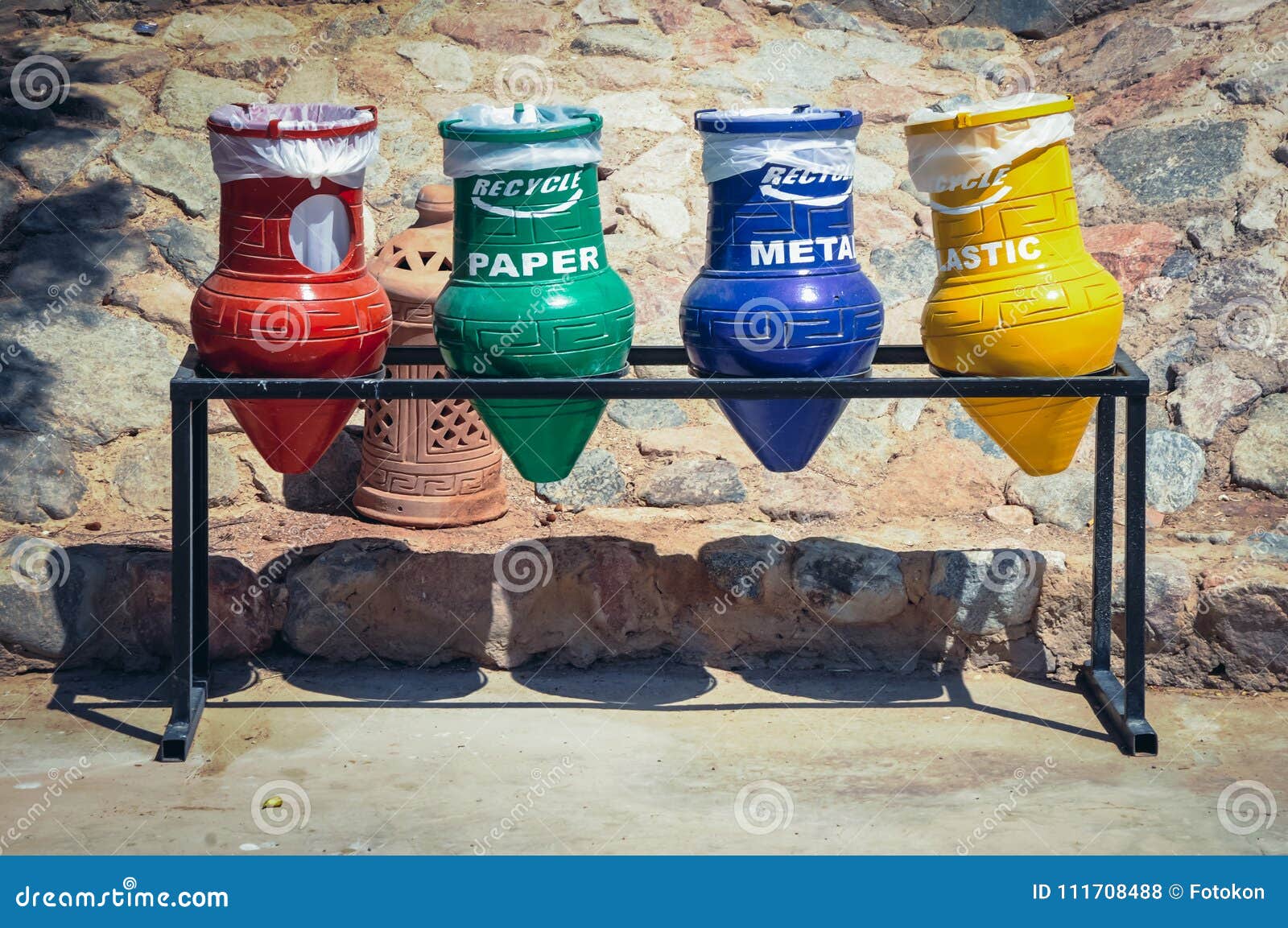 Waste sorting bins stock photo. Image of sorting, basket - 111708488