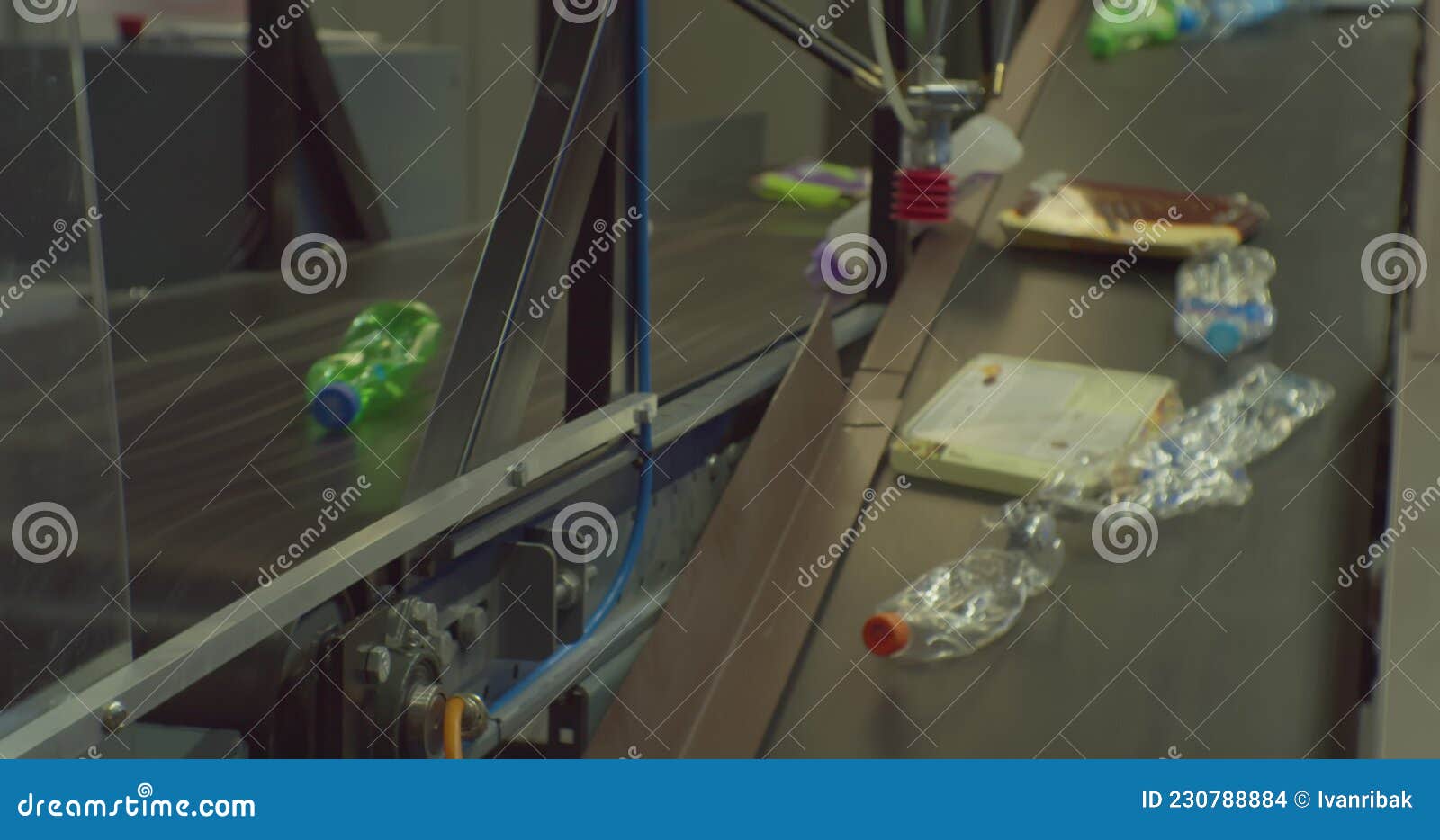 Waste Sorting Center. Recycling of Plastic Packaging Stock Footage ...