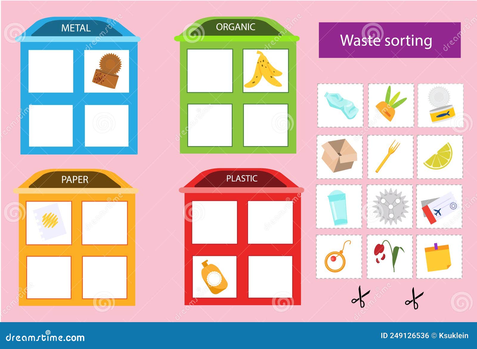 Garbage Segregation Icons Vector Illustration | CartoonDealer.com ...